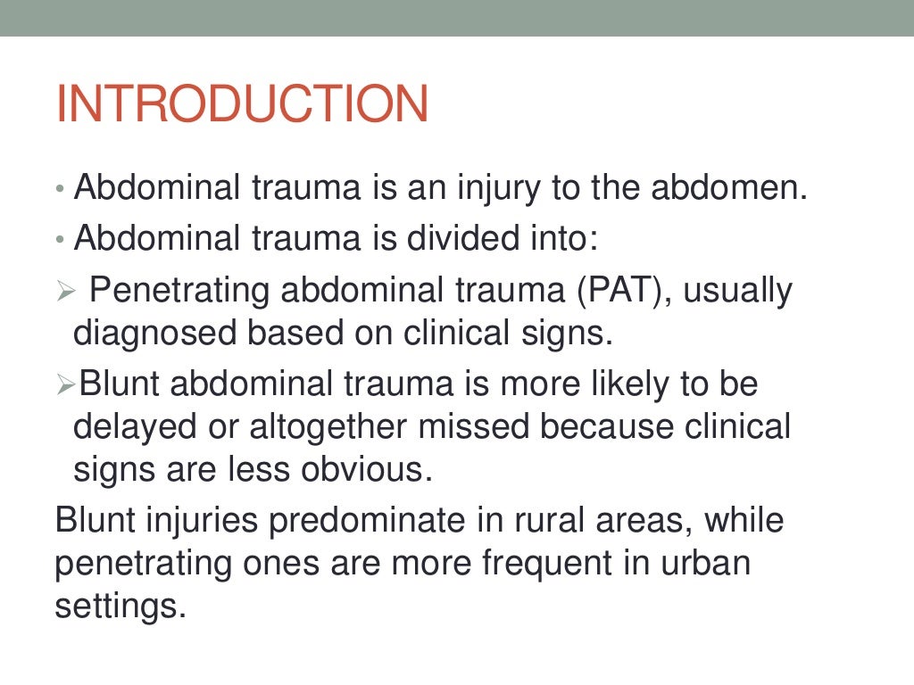 Blunt abdominal trauma