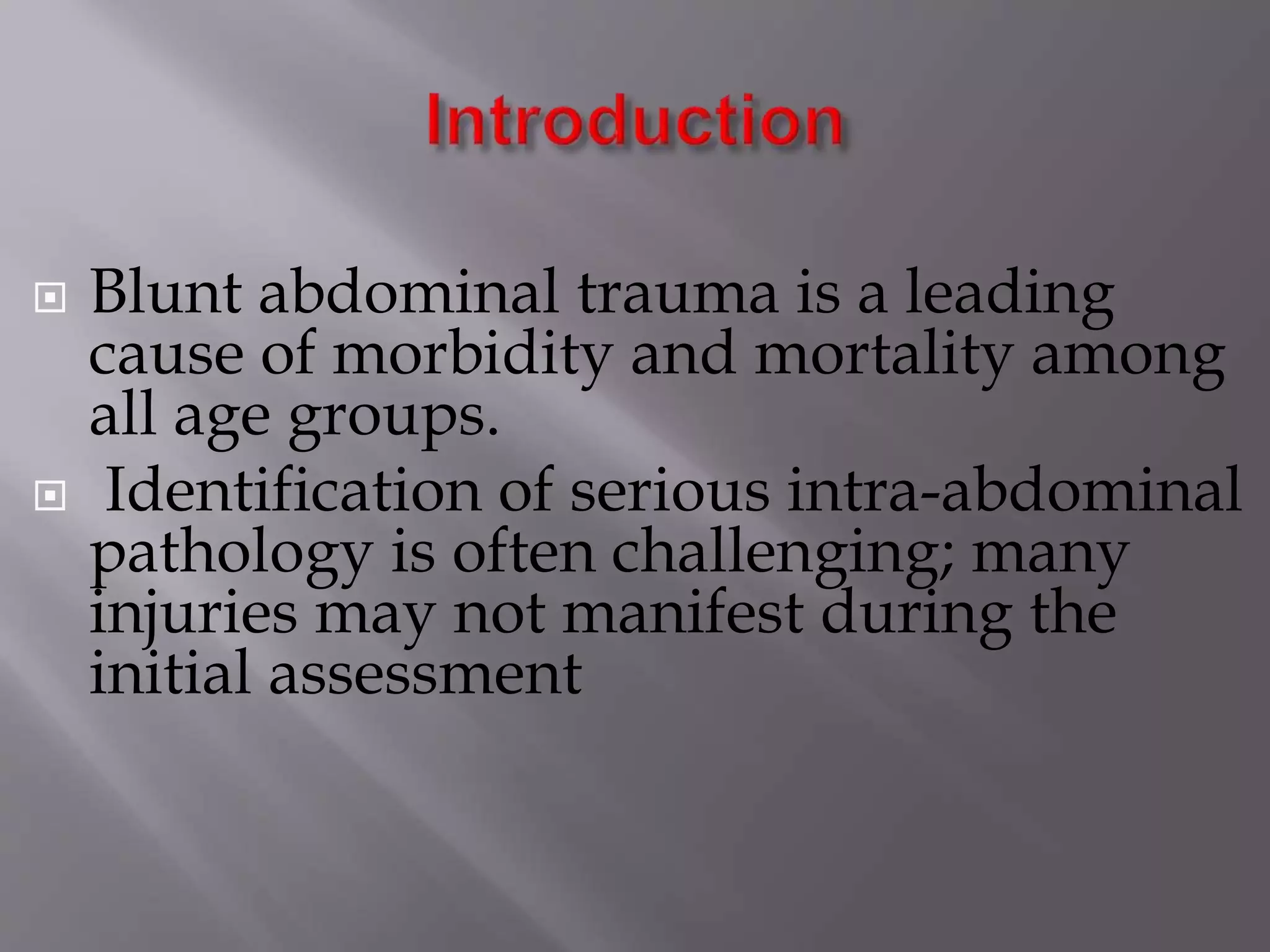 Blunt Abdominal Trauma | PPTX