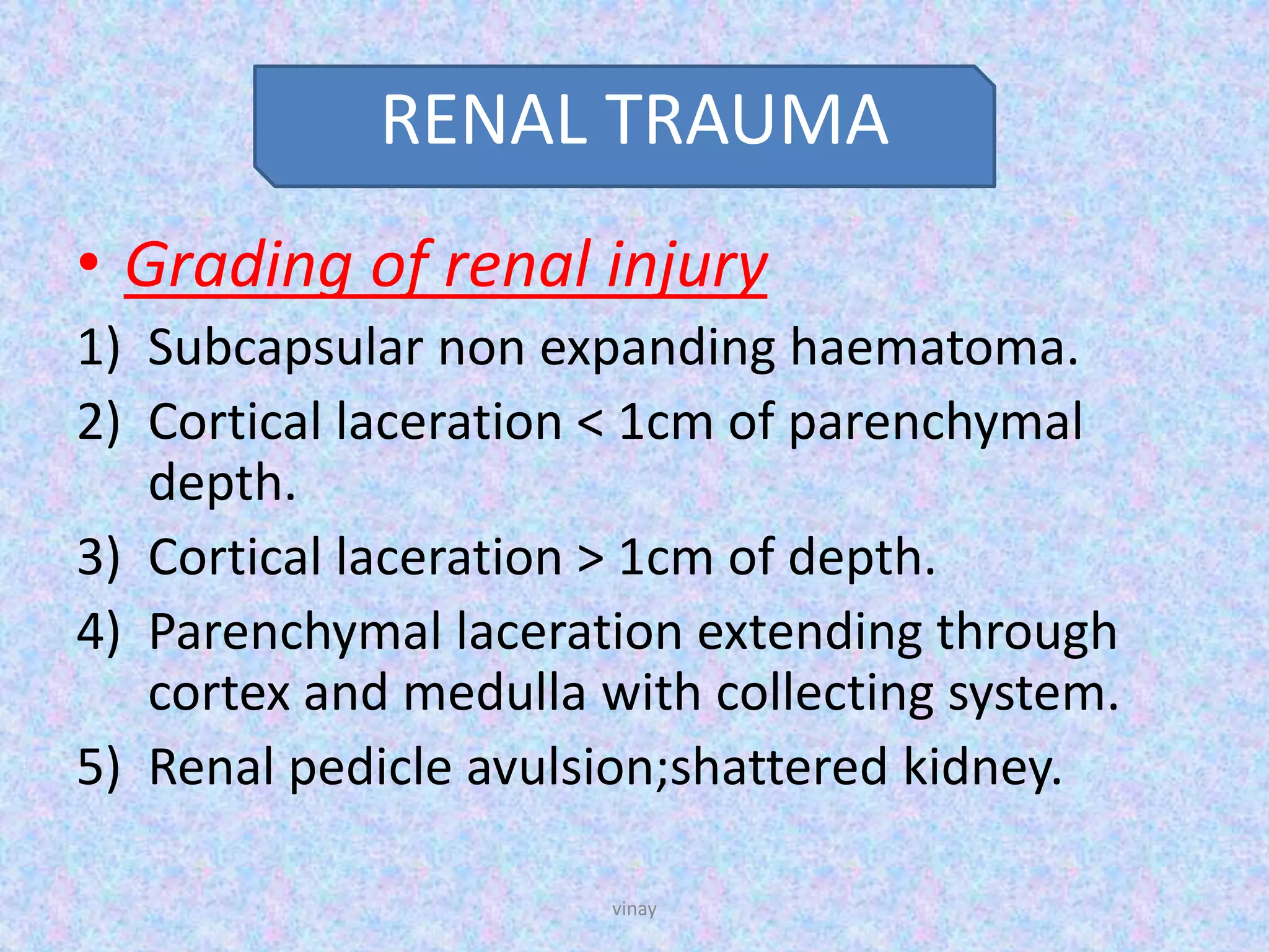 Blunt injury abdomen(renal trauma&mesenteric trauma) | PPTX