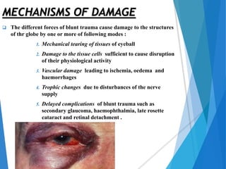 Blunt trauma of eye | PPTX