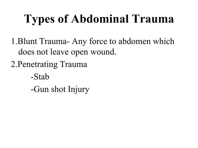 Blunt trauma abdomen | PPTX