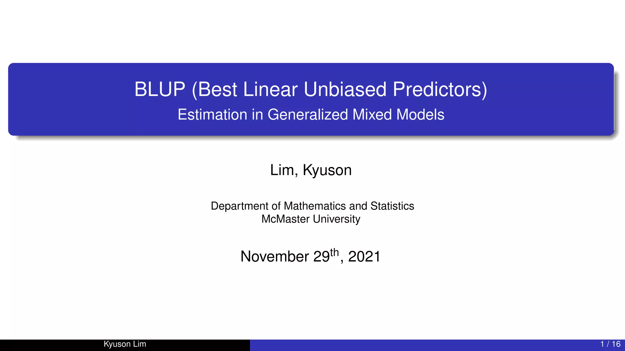 BlUP and BLUE- REML of linear mixed model | PDF