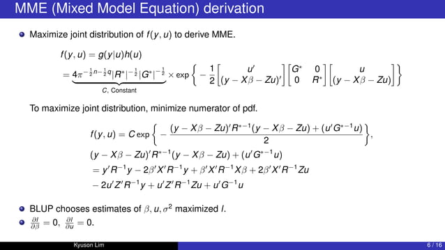 BlUP and BLUE- REML of linear mixed model | PDF | Physics | Science