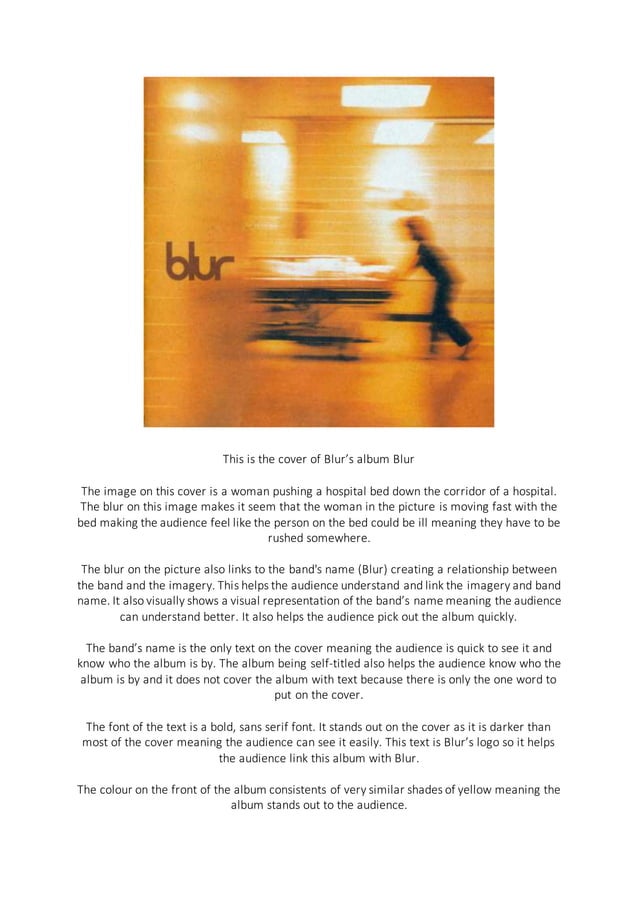 Blur album cover analysis | DOCX