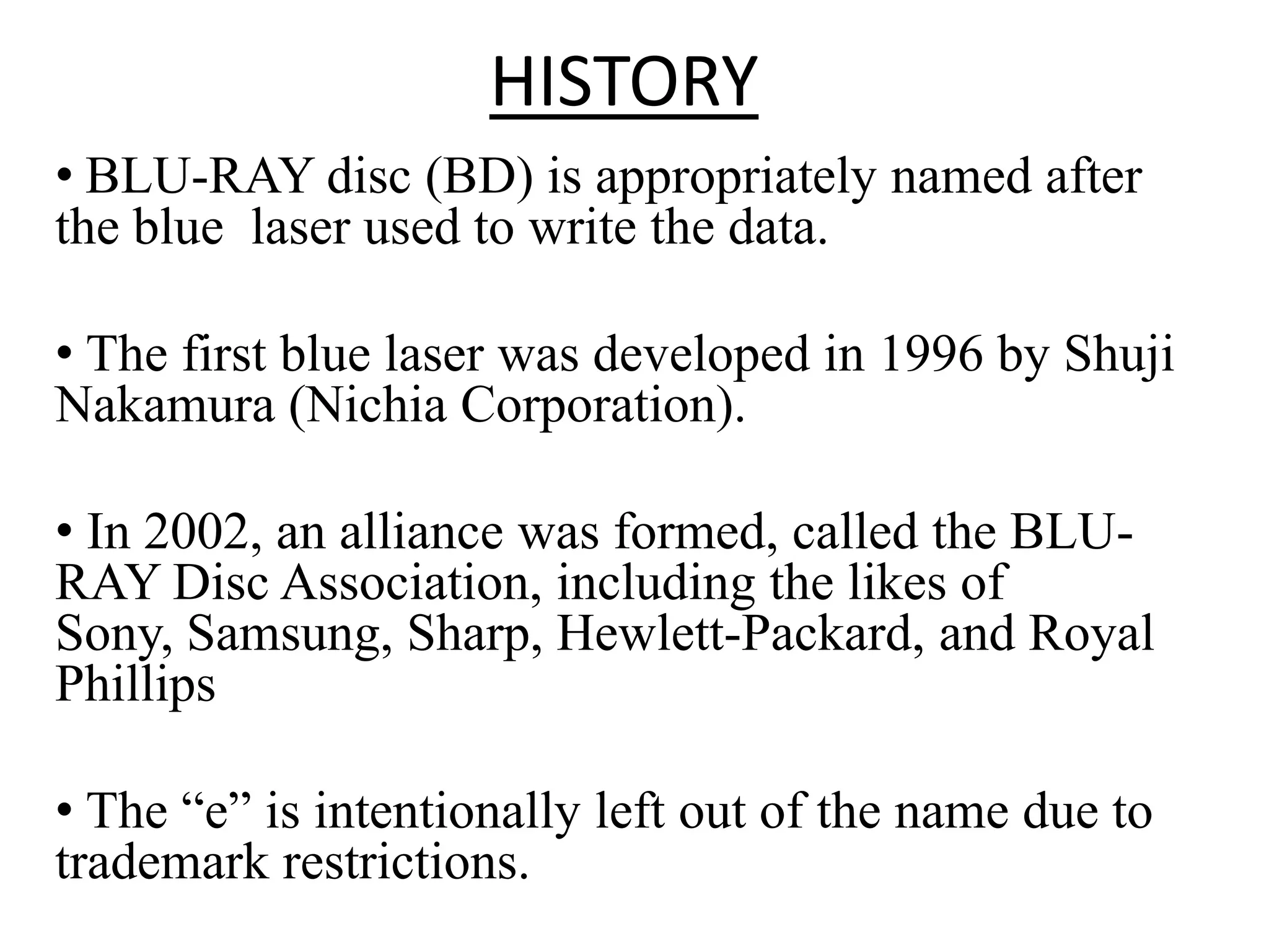 Blu ray disk seminar | PPTX