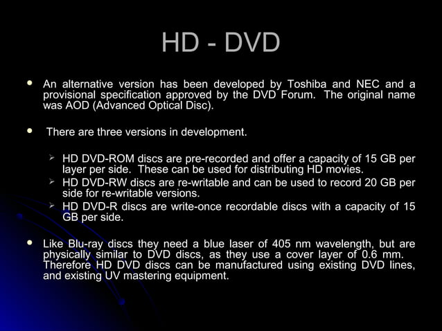 Blu ray technology | PPT | Consumer Electronics | Technology & Computing