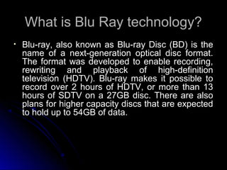 Blu ray technology | PPT