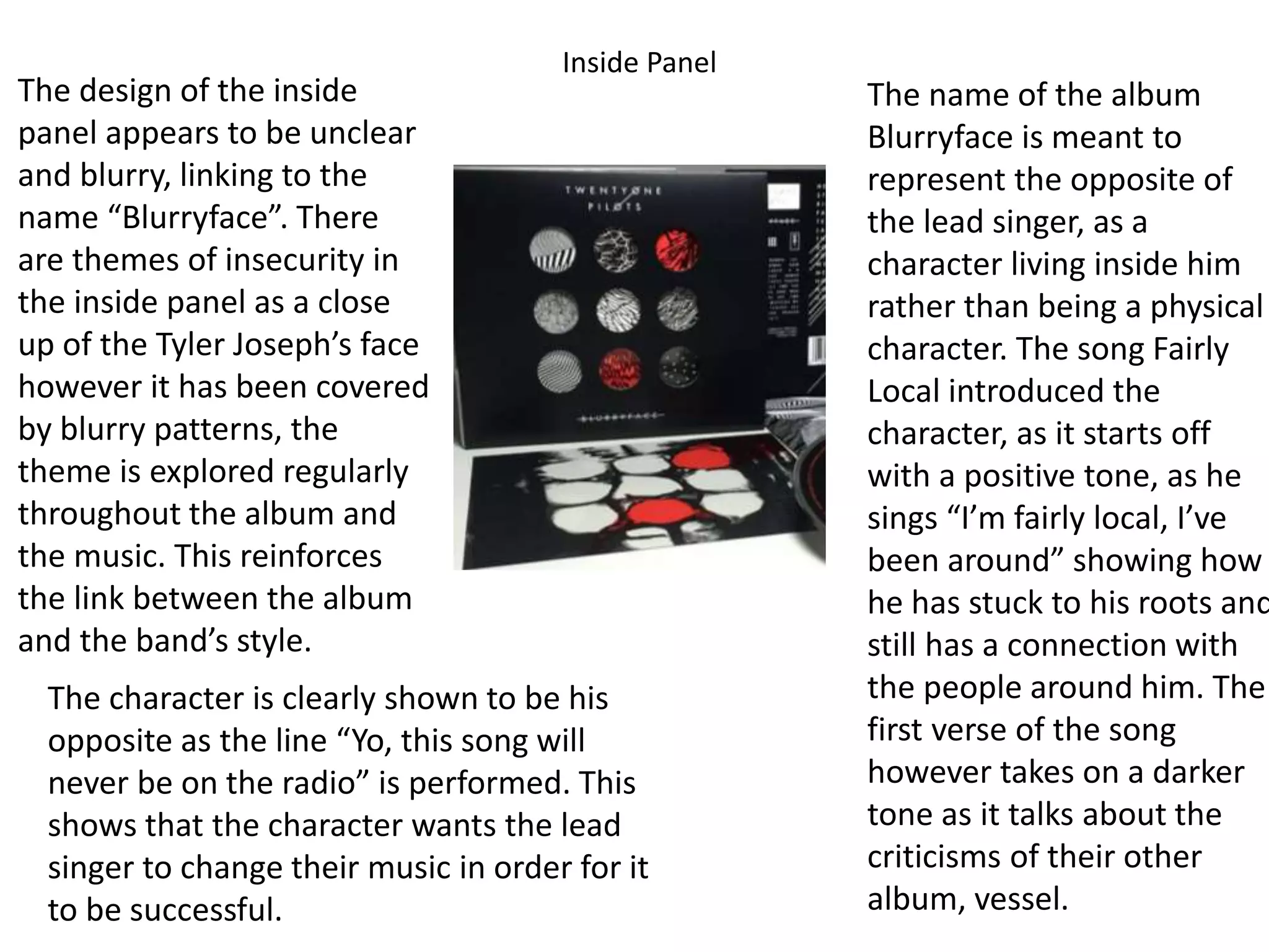Blurry Face 21 Pilots Analysis | PPTX