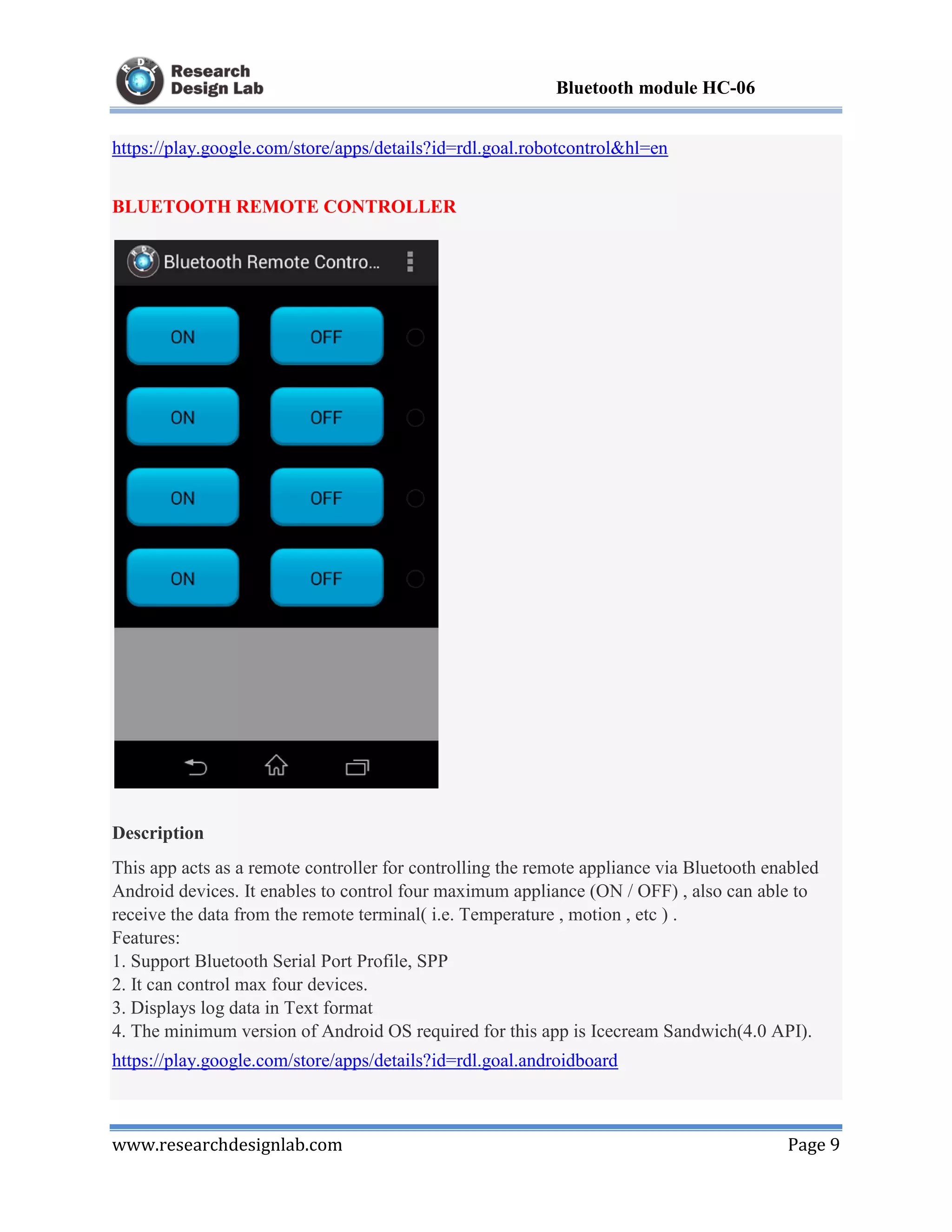 Bluetooth Module HC-06 | PDF
