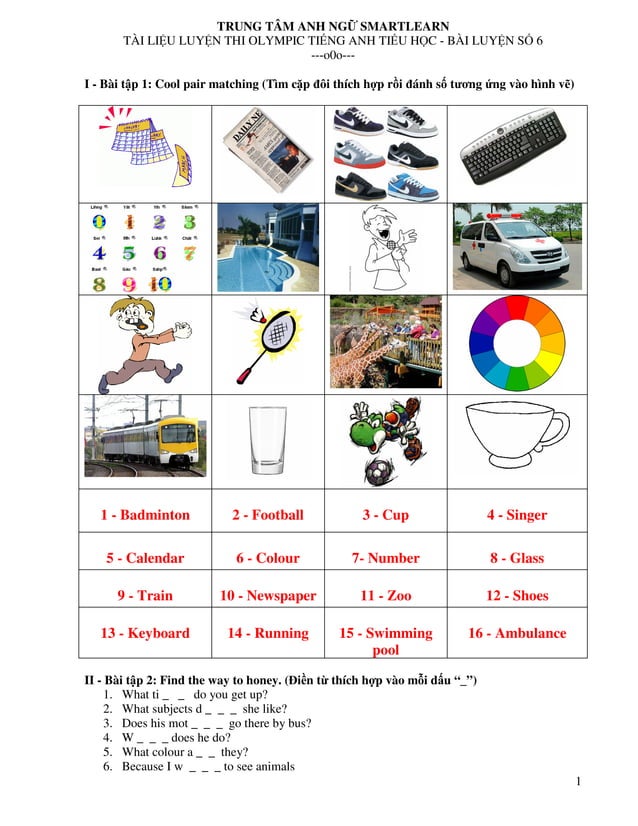 Bộ đề luyện thi olympic tiếng anh cấp tiểu học (lớp 4 5) | PDF