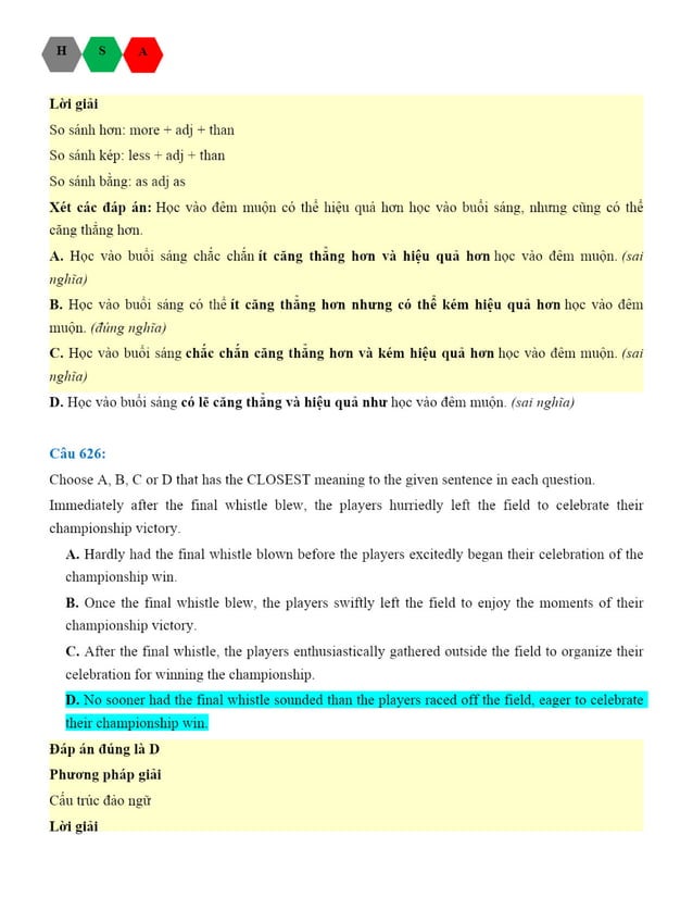 BỘ ĐỀ LUYỆN THI THỬ ĐÁNH GIÁ NĂNG LỰC HSA FORM 2025 - ĐẠI HỌC QUỐC GIA HÀ NỘI - PHẦN TIẾNG ANH ...