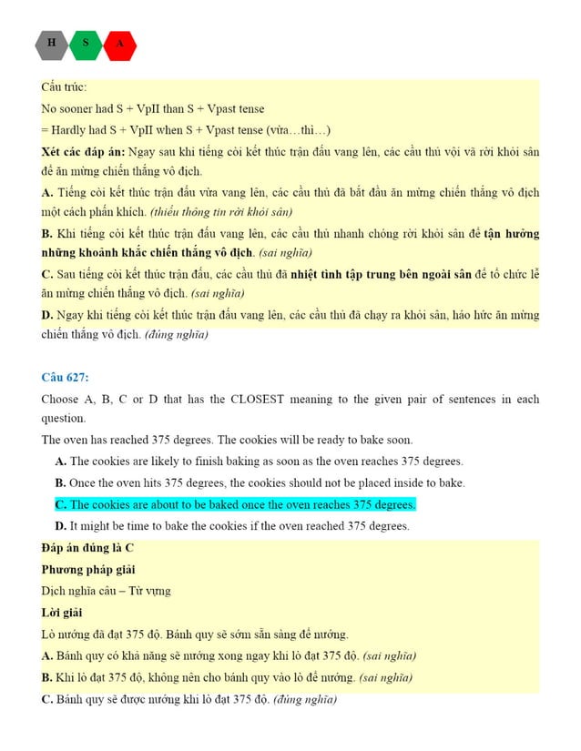 BỘ ĐỀ LUYỆN THI THỬ ĐÁNH GIÁ NĂNG LỰC HSA FORM 2025 - ĐẠI HỌC QUỐC GIA HÀ NỘI - PHẦN TIẾNG ANH ...