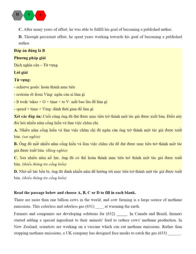 BỘ ĐỀ LUYỆN THI THỬ ĐÁNH GIÁ NĂNG LỰC HSA FORM 2025 - ĐẠI HỌC QUỐC GIA HÀ NỘI - PHẦN TIẾNG ANH ...