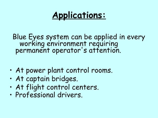 Blue eye technology ppt | PPT | Computer Peripherals | Computing