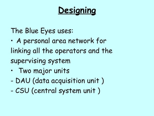 Blue eye technology ppt | PPT | Computer Peripherals | Computing