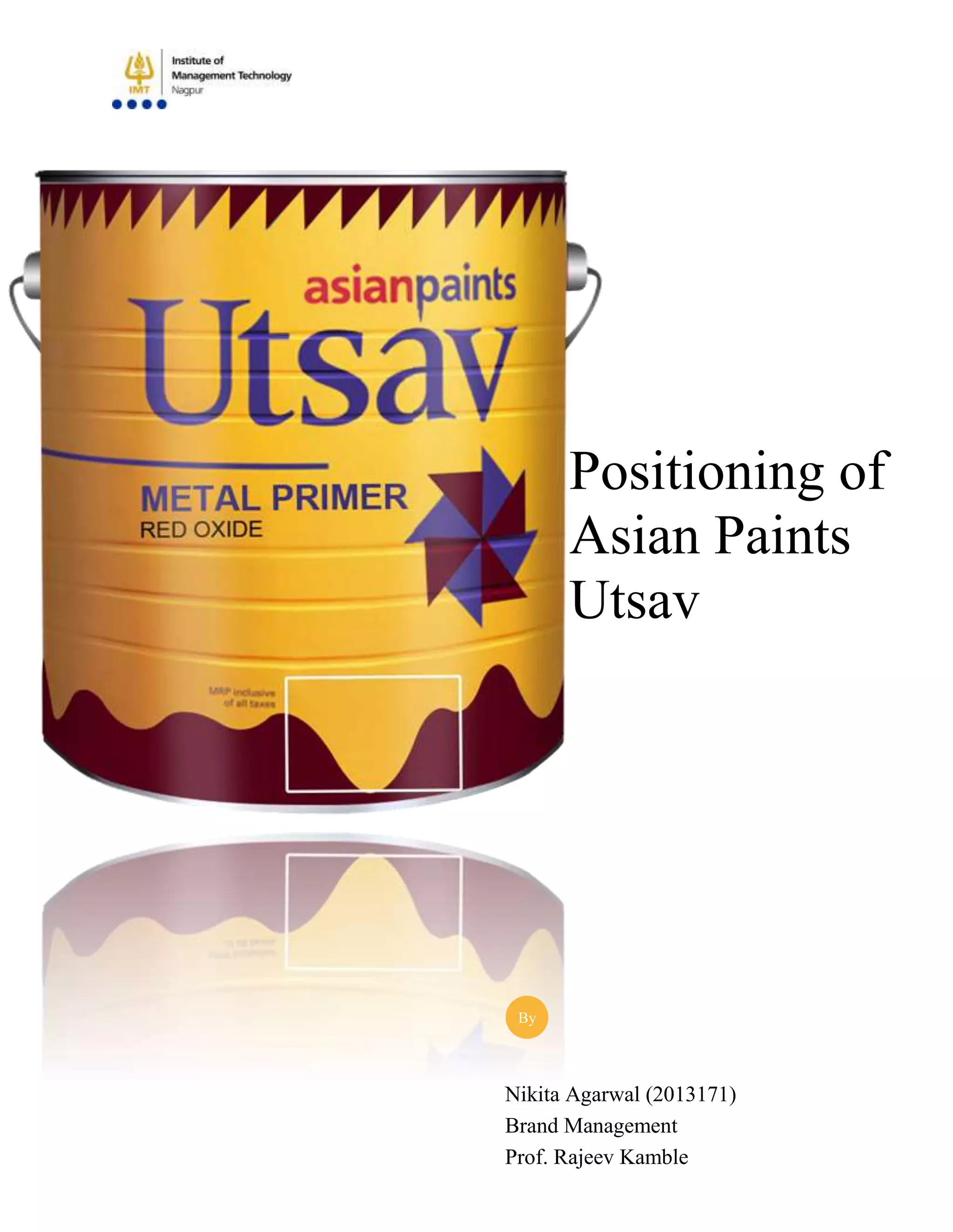 Brand positioning of asian paints utsav | DOCX