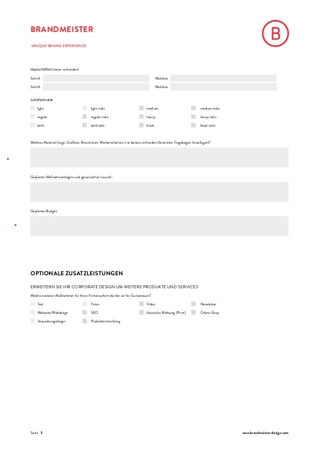 Fragebogen Corporate Design