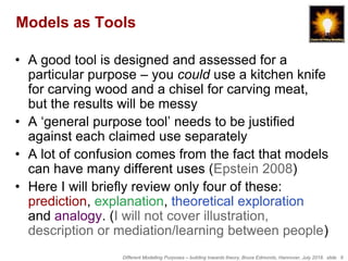Different Modelling Purposes - an 'anit-theoretical' approach | PPTX