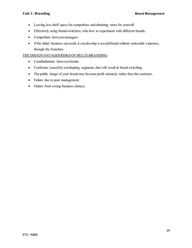 Brand Management-MBA-unit 1 | DOCX