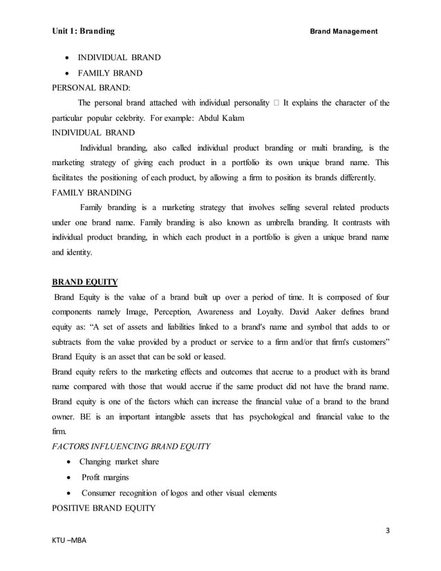 Brand Management-MBA-unit 1 | DOCX