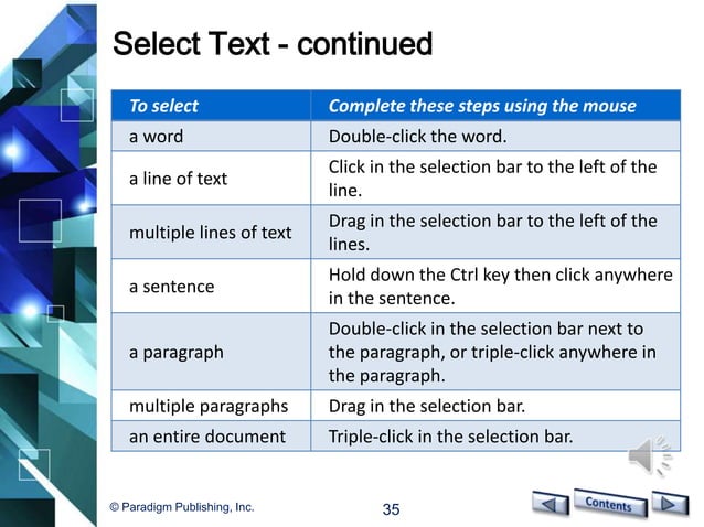 Paradigm Publishing Benchmark Series Microsoft Office Word chapter 1