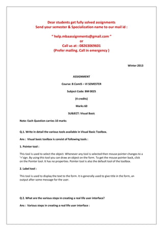 Bm0025 visual basic | DOCX | Programming Languages | Computing