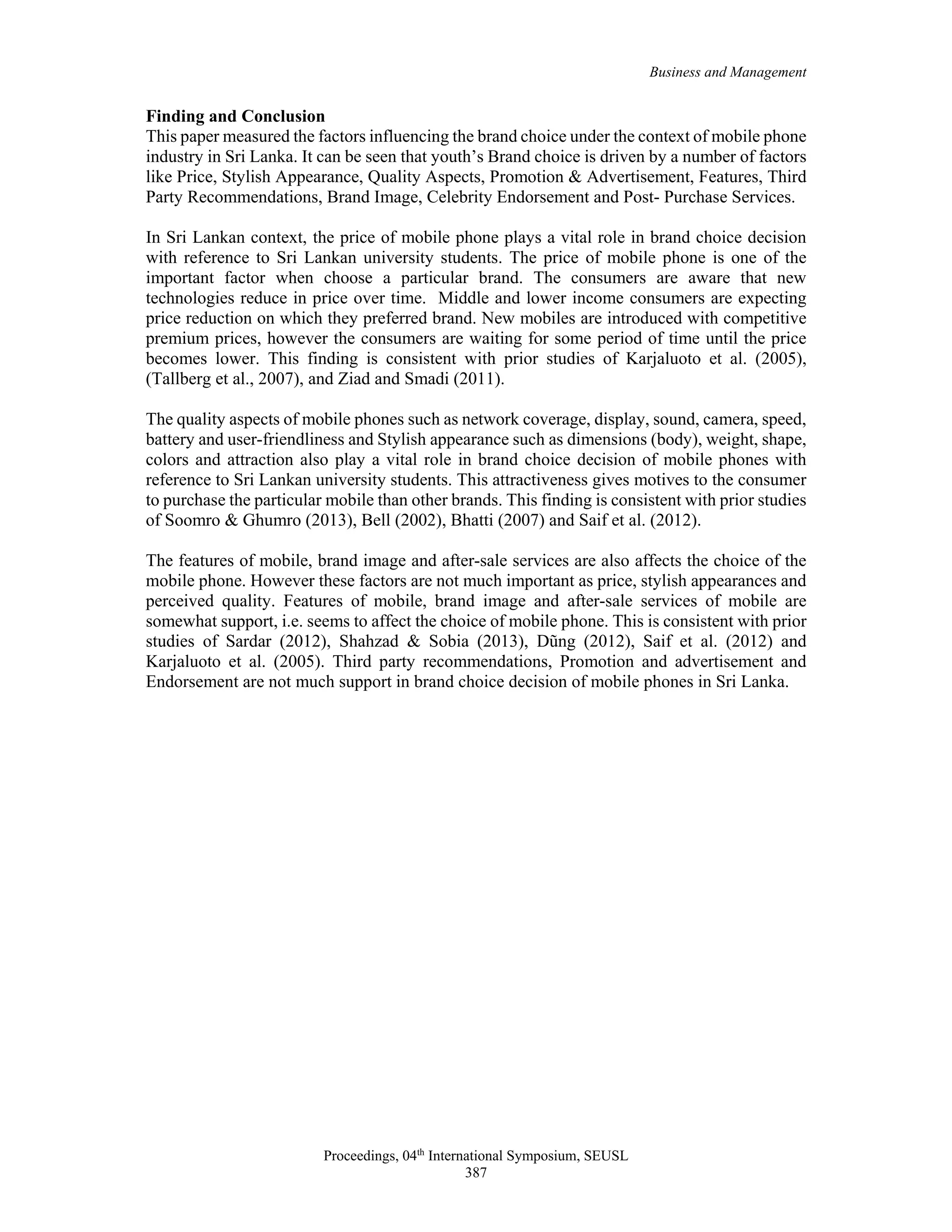 Factors Affecting Mobile Phone Brand Preference Empirical Study on Sri ...