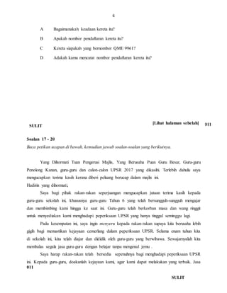 Kertas Bahasa Melayu 011 Bahagian A mengikut JSU | DOCX