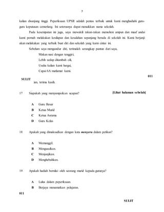 Kertas Bahasa Melayu 011 Bahagian A mengikut JSU | DOCX