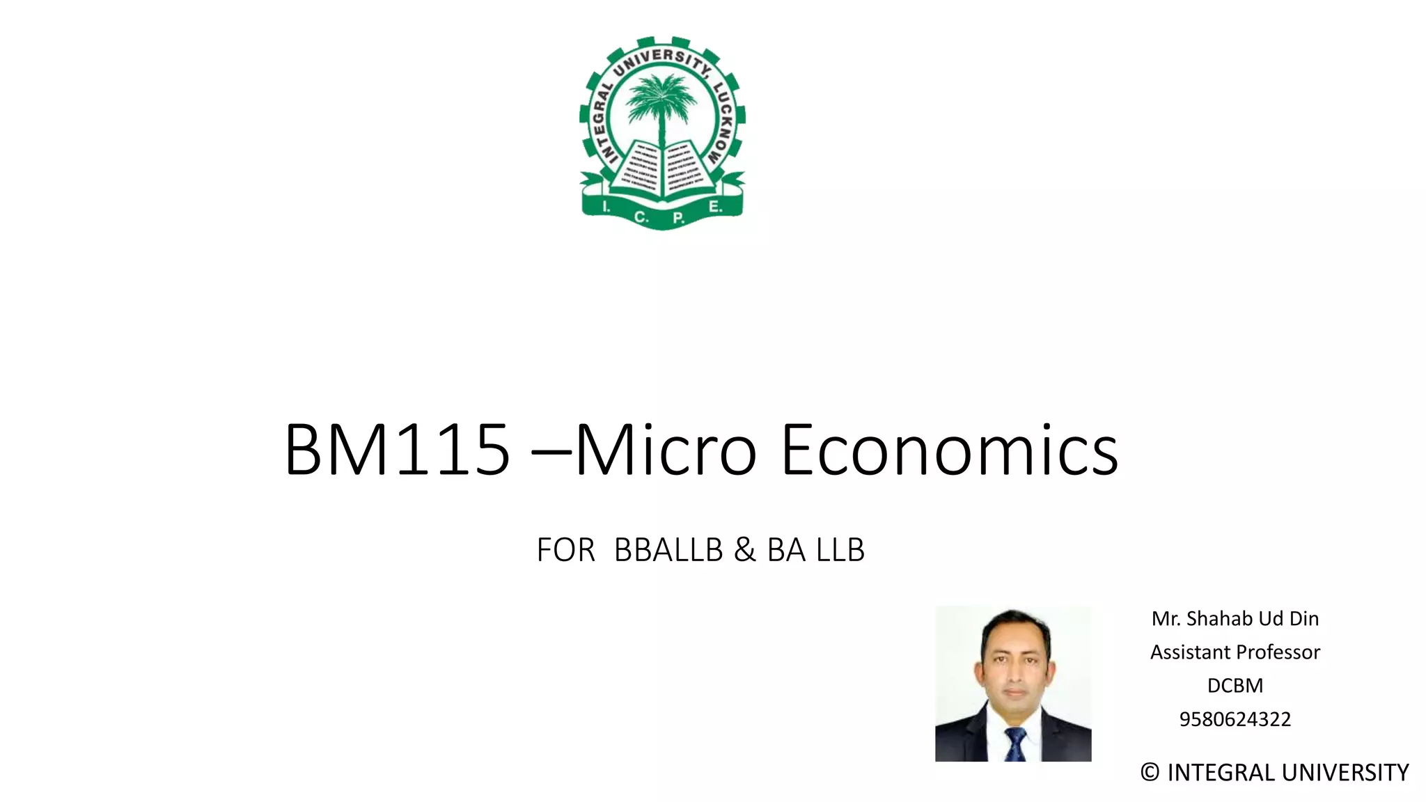Bm 115 micro economics unit 3 part 1 | PPTX