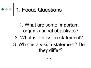 Bm 1.3 Organizational Objectives | PPT