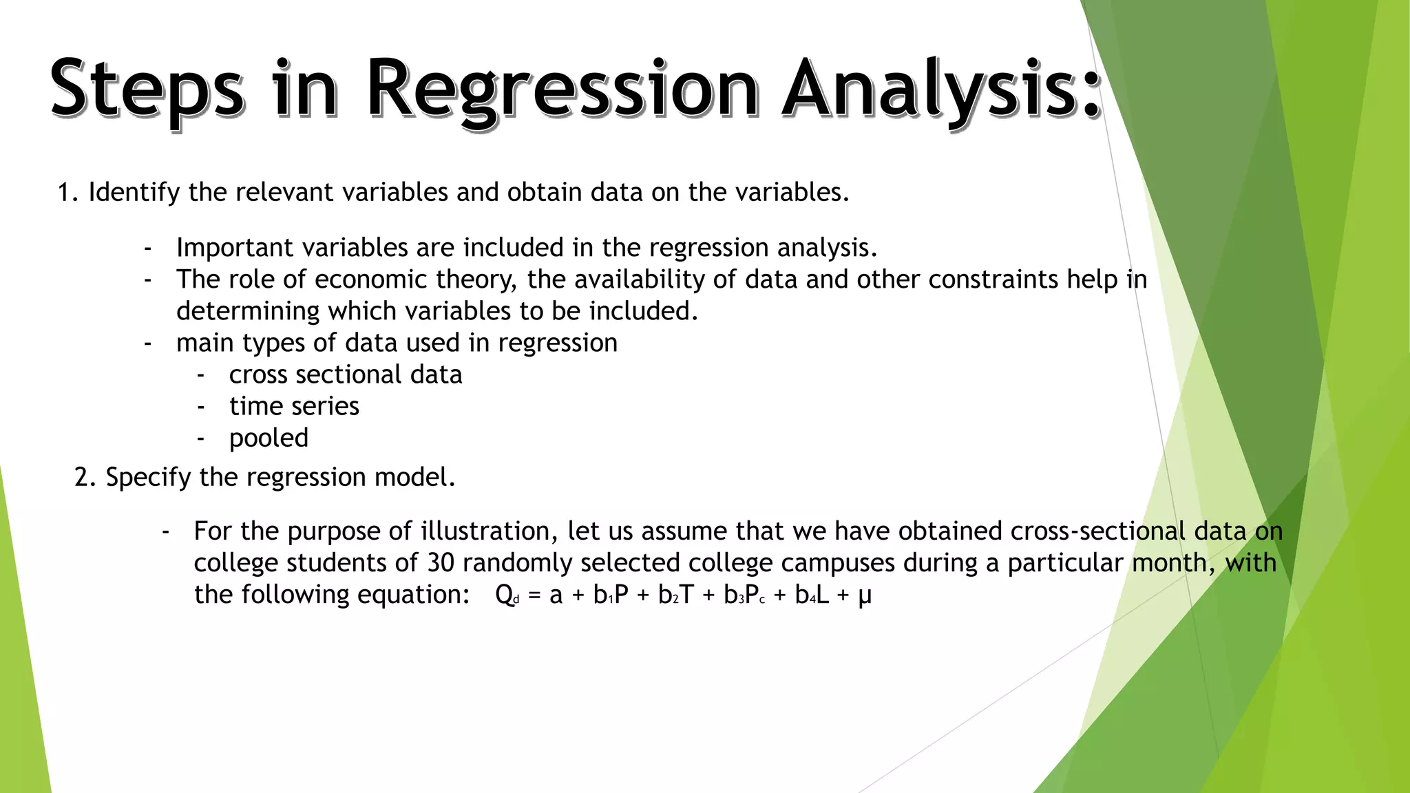 Managerial Economics - Demand Estimation (regression analysis) | PPTX
