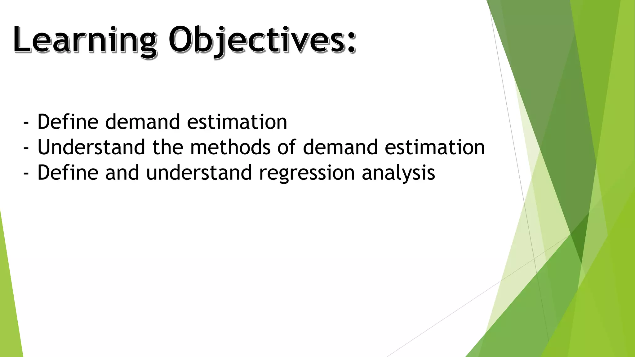 Managerial Economics - Demand Estimation (regression analysis) | PPTX