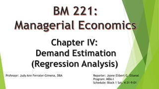 Managerial Economics - Demand Estimation (regression analysis) | PPTX