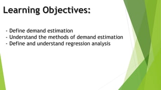 Managerial Economics - Demand Estimation (regression analysis) | PPTX