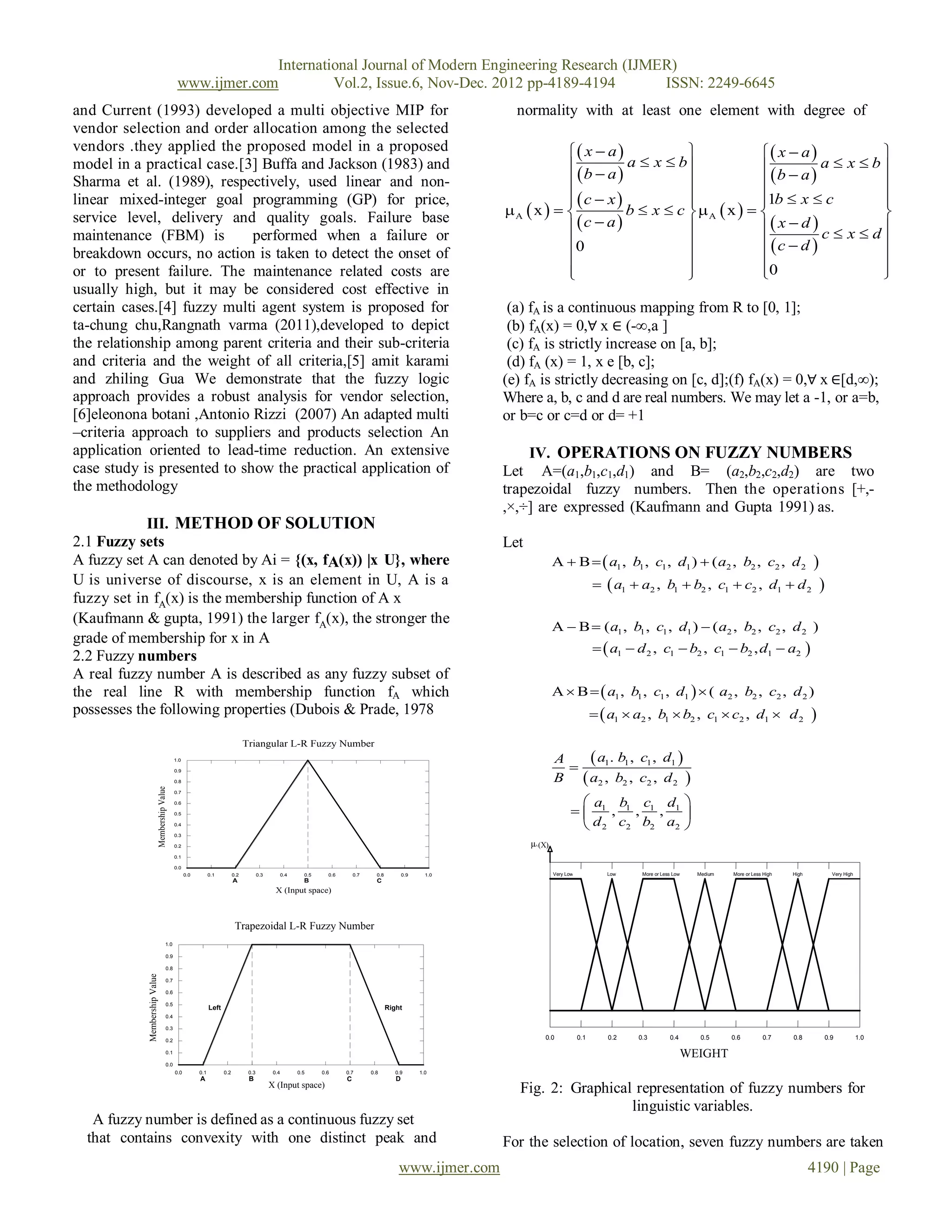 A Fuzzy Logic Multi-Criteria Decision Approach for Vendor Selection Manufacturing System | PDF