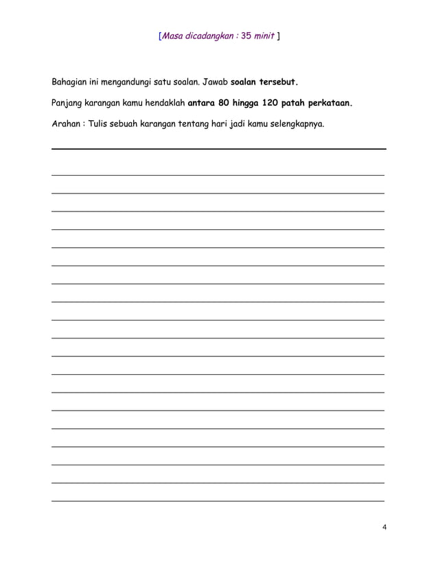bm 2 thn 4 penulisan kertas soalan BM Tahun 4 | PDF