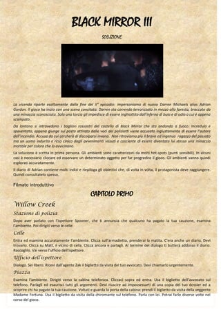 Black Mirror III Soluzione | PDF