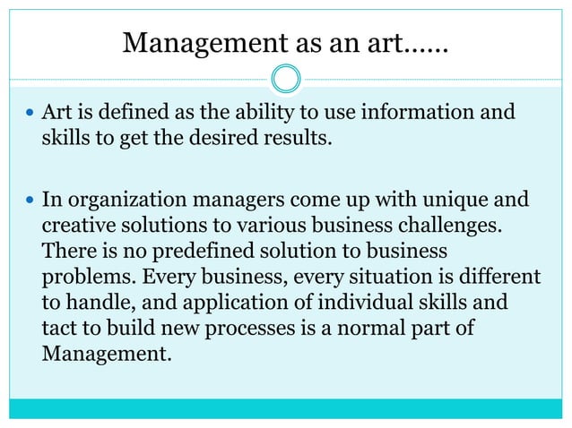 Management as an art, science and a profession | PPTX | Business ...