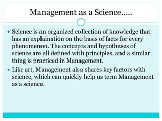 Management as an art, science and a profession | PPTX