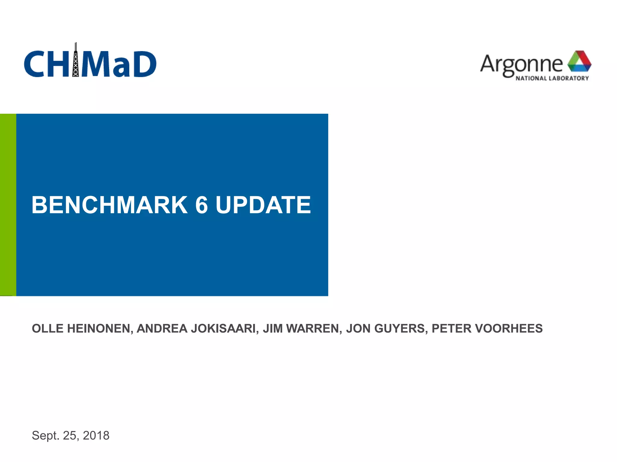 Benchmark 6 Update | PPT
