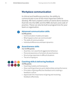 BMA Learning and Development training for Healthcare Professionals | PDF