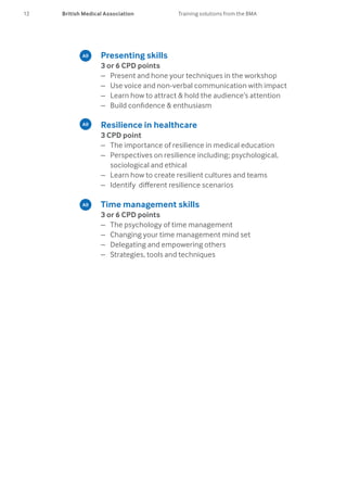 BMA Learning and Development training for Healthcare Professionals | PDF
