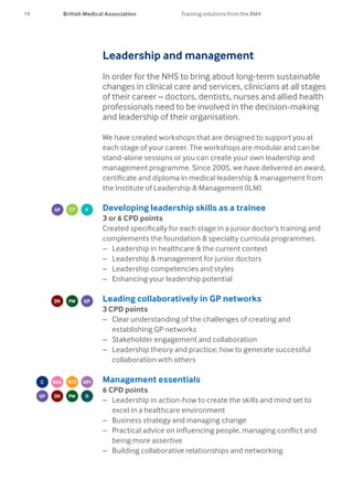 BMA Learning and Development training for Healthcare Professionals | PDF