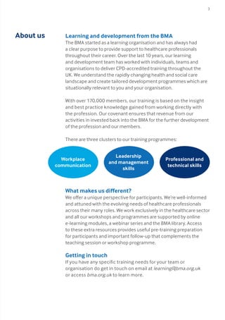 BMA Learning and Development training for Healthcare Professionals | PDF