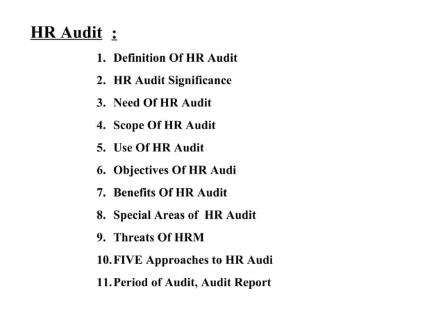 HR Audit. | PPT | Human Resources | Business