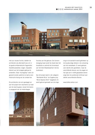 Belgische Baksteenfederatie - Bouwen met Baksteen 1/2013 | PDF