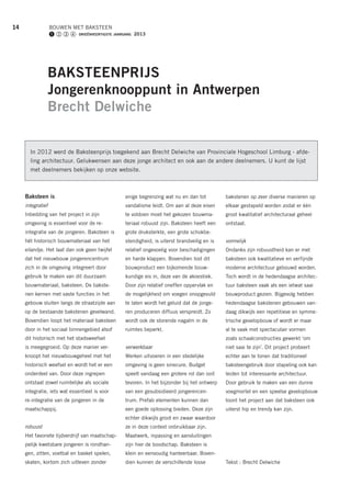 Belgische Baksteenfederatie - Bouwen met Baksteen 1/2013 | PDF