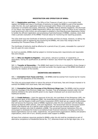 BMBE Law, IRR and Forms | PDF
