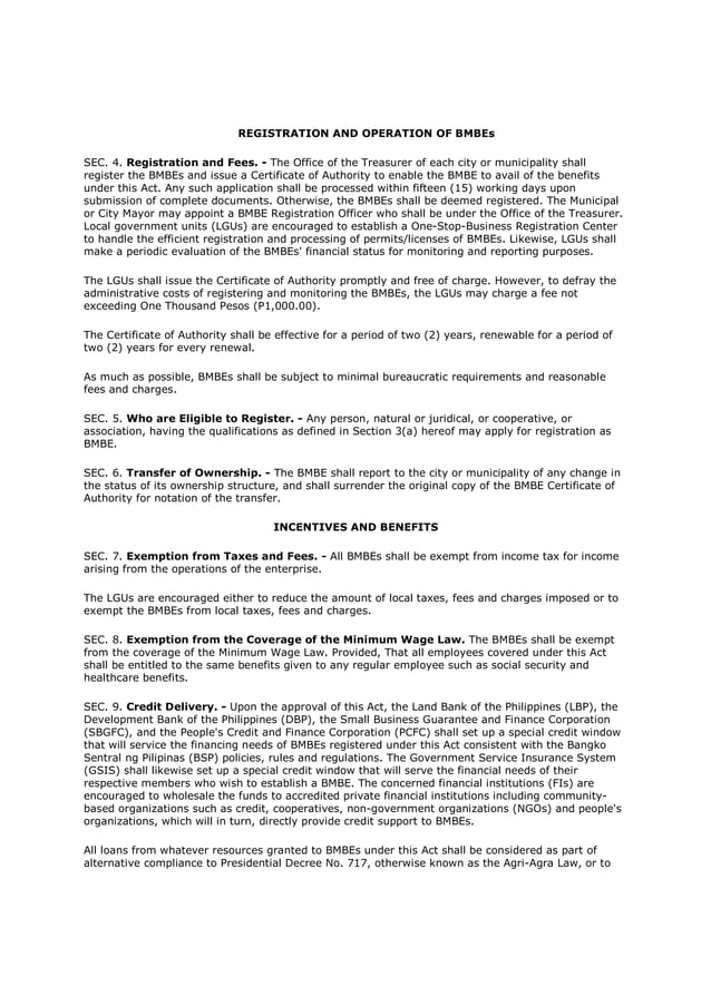 BMBE Law, IRR and Forms | PDF | Personal Taxes | Personal Finance